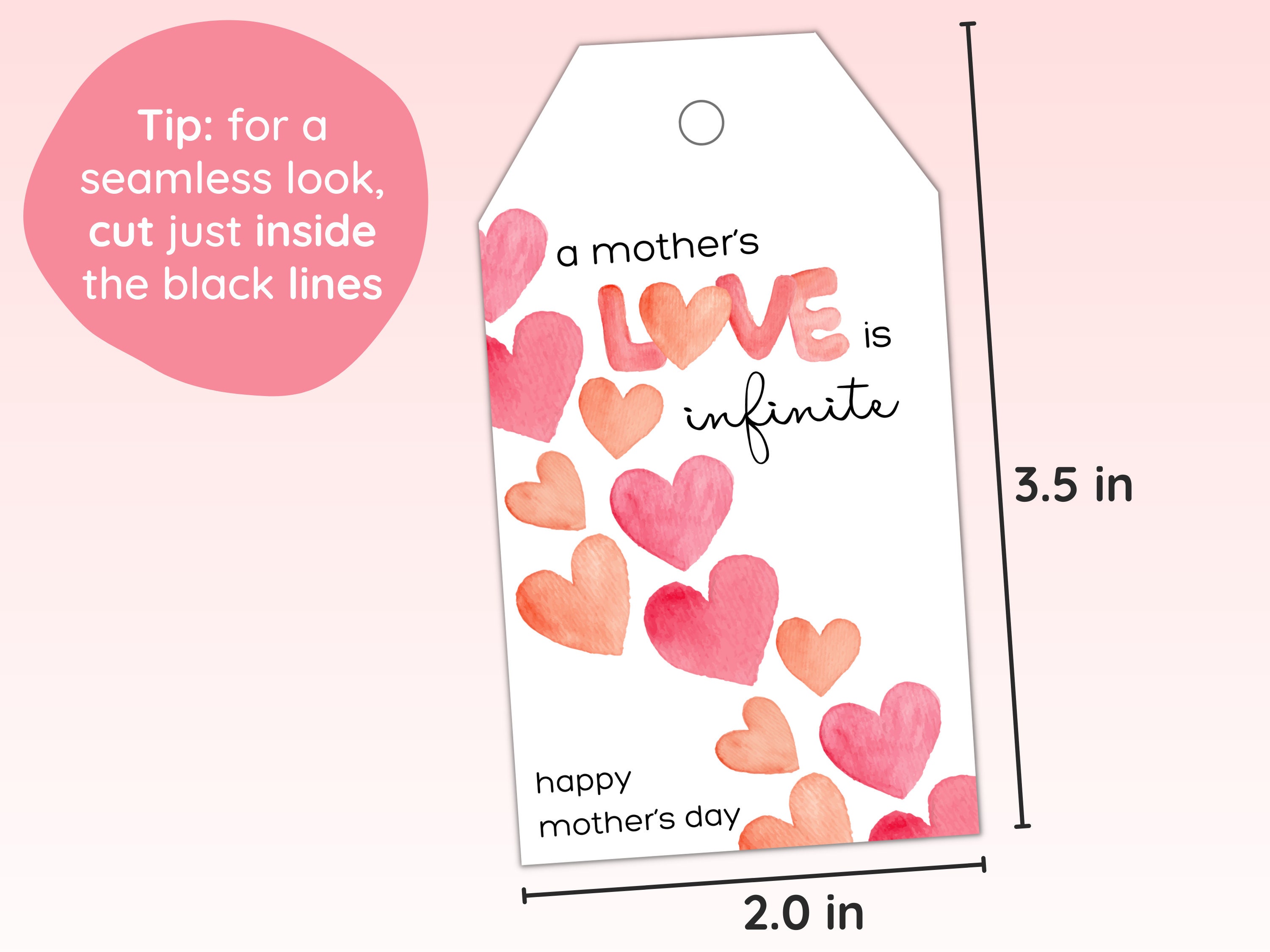 Mothers Day Gift Tag Printable, Happy Mothers Day Card, Gift Tag With ...
