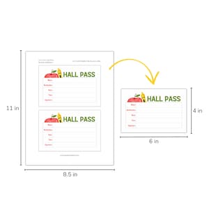 Printable Hall Pass Notepad, Personalized Teacher Hall Pass Note Pad ...