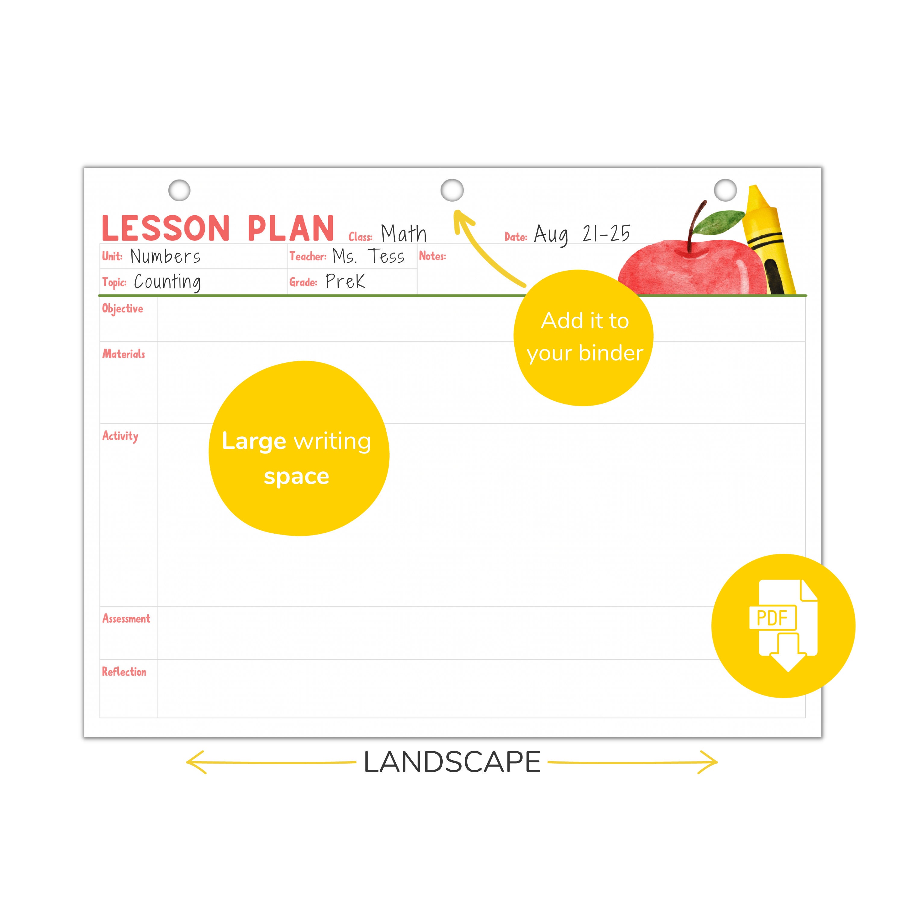 Printable Teacher Planner, Weekly and Daily Lesson Plan, Teacher ...