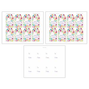 Colorful Happy Easter Gift Tag Printable, Easter Goodie Bag Label for ...