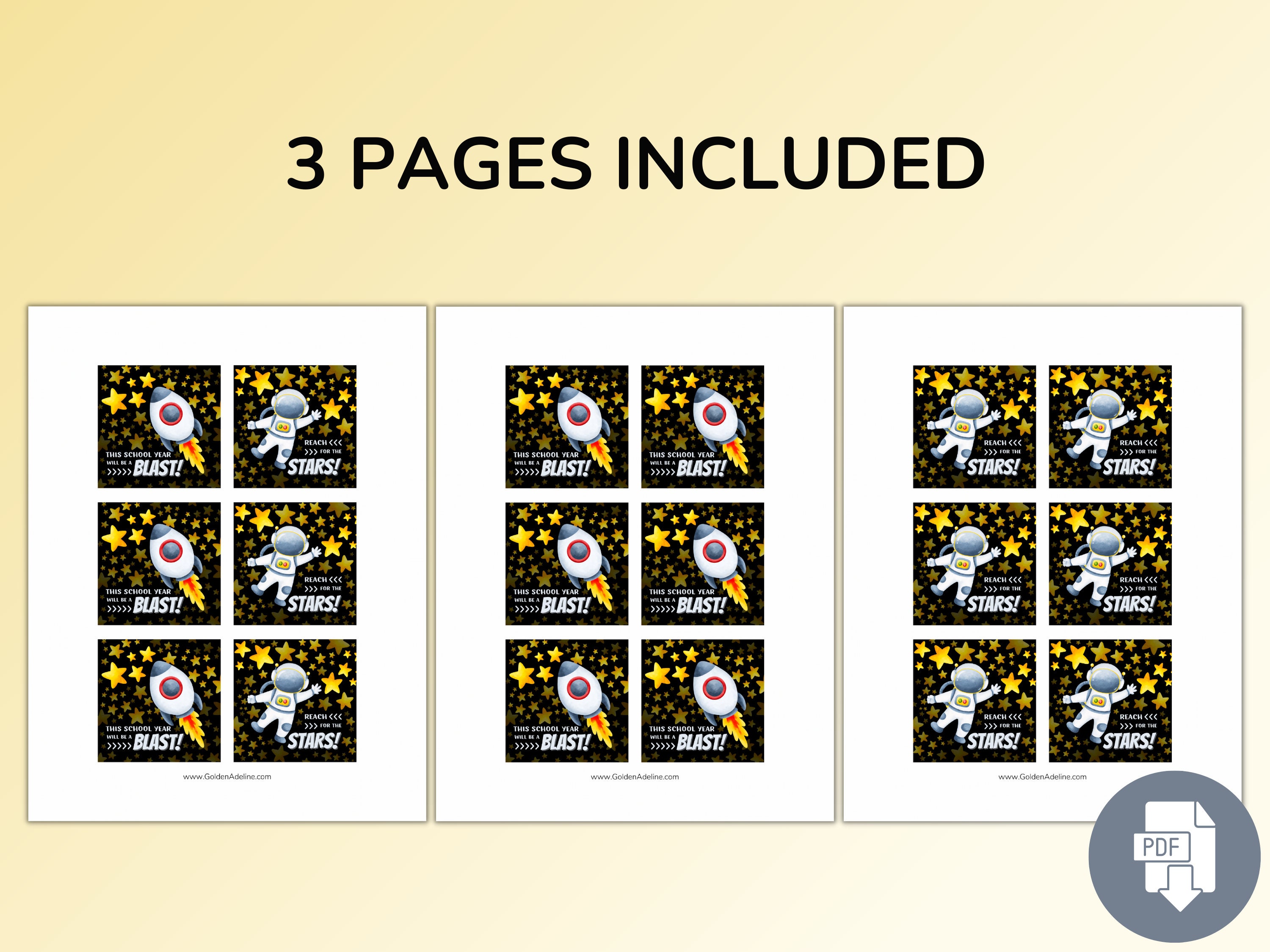 Back to School Space Gift Tags Printable First Day of School - Etsy