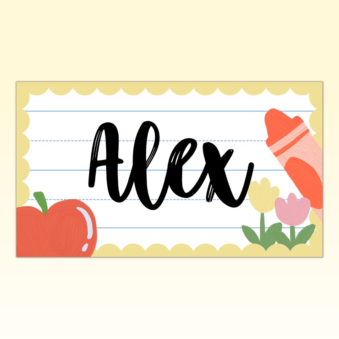 Printable Name Label, Editable Name Tags for School, Backpack Tag ...