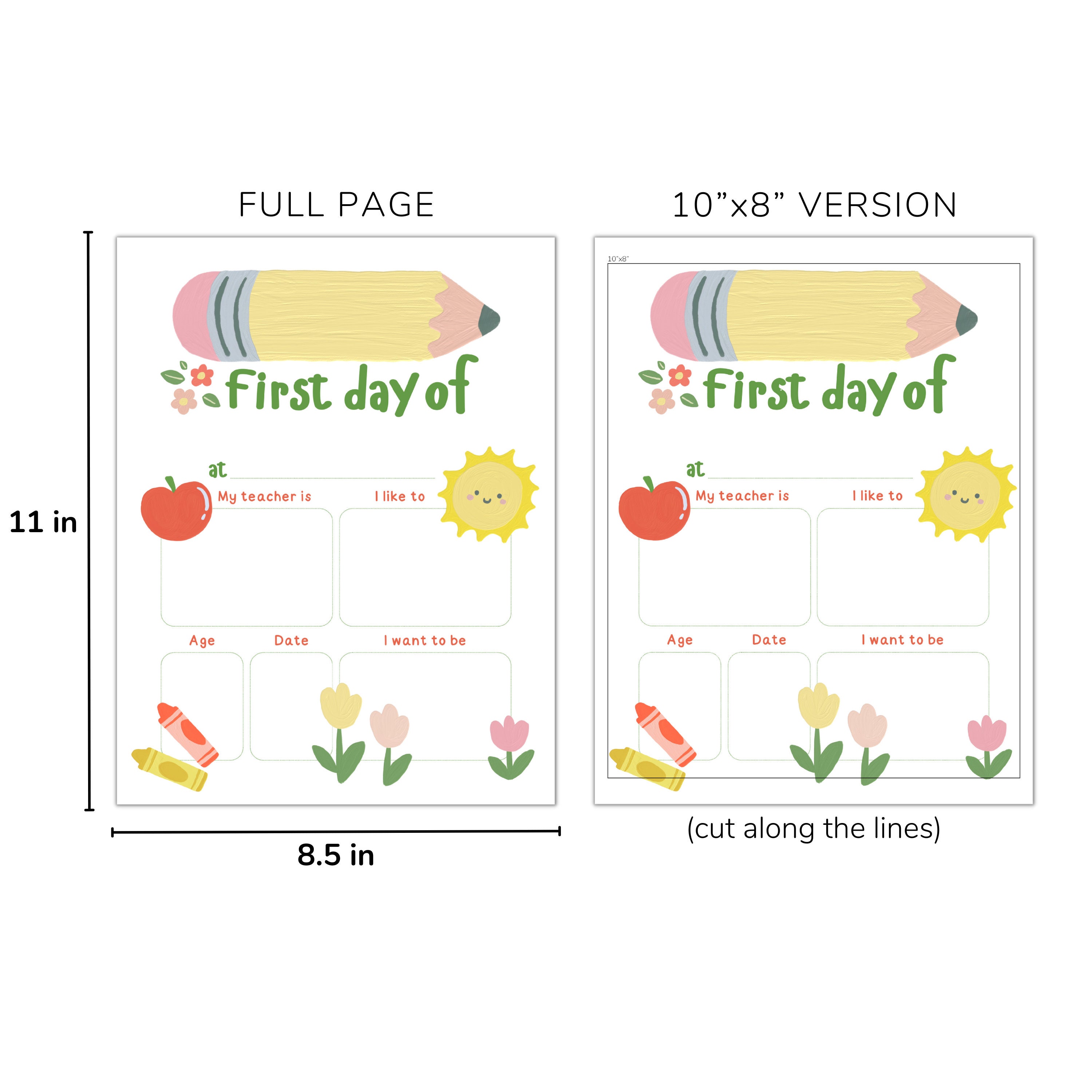 First Day of School Sign Printable, Editable 2-in-1 First and Last Day ...