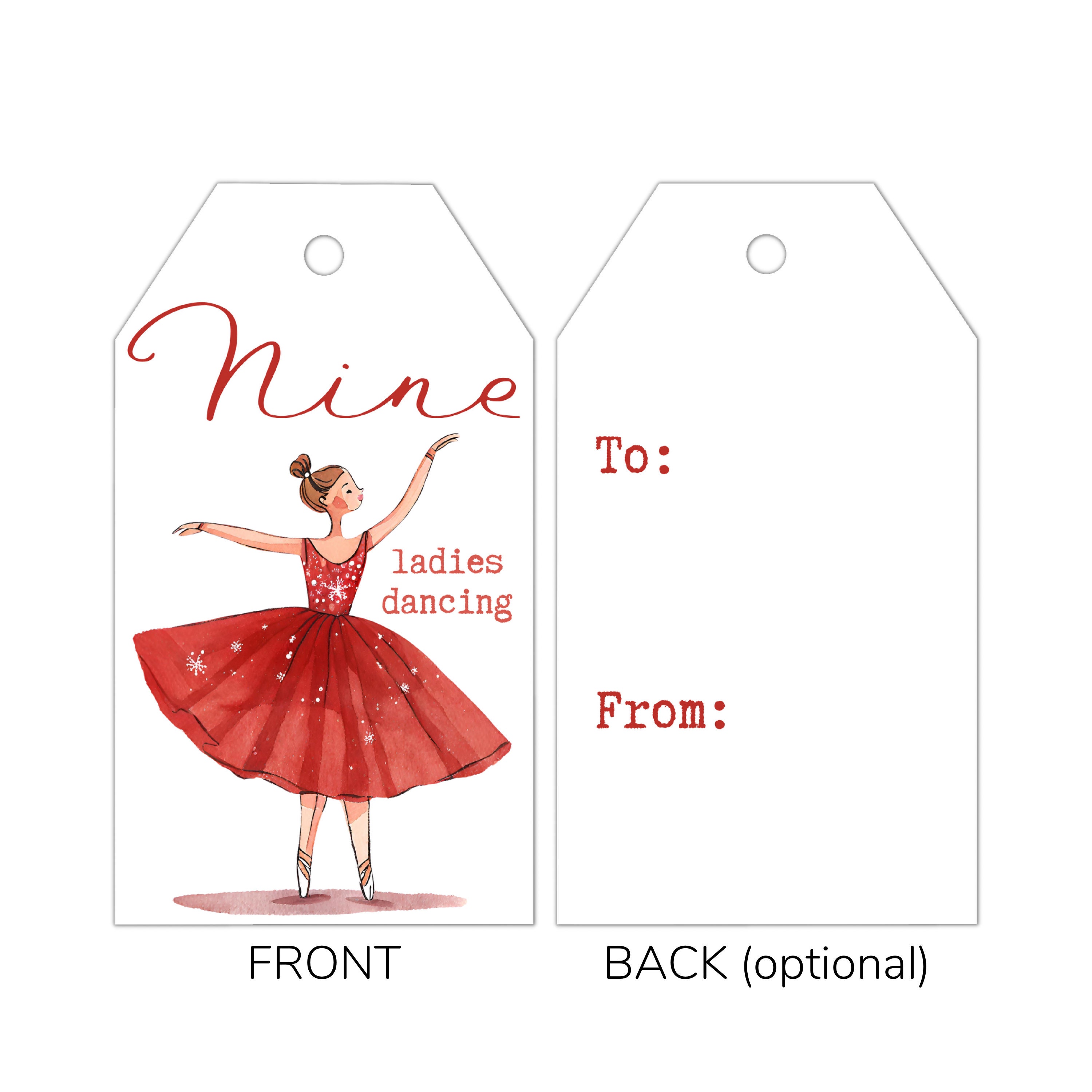 12 Days of Christmas Printable Gift Tags, Twelve Days of Christmas ...