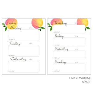 Printable Peach Planner Undated, Daily Weekly Monthly Planner, Cleaning ...
