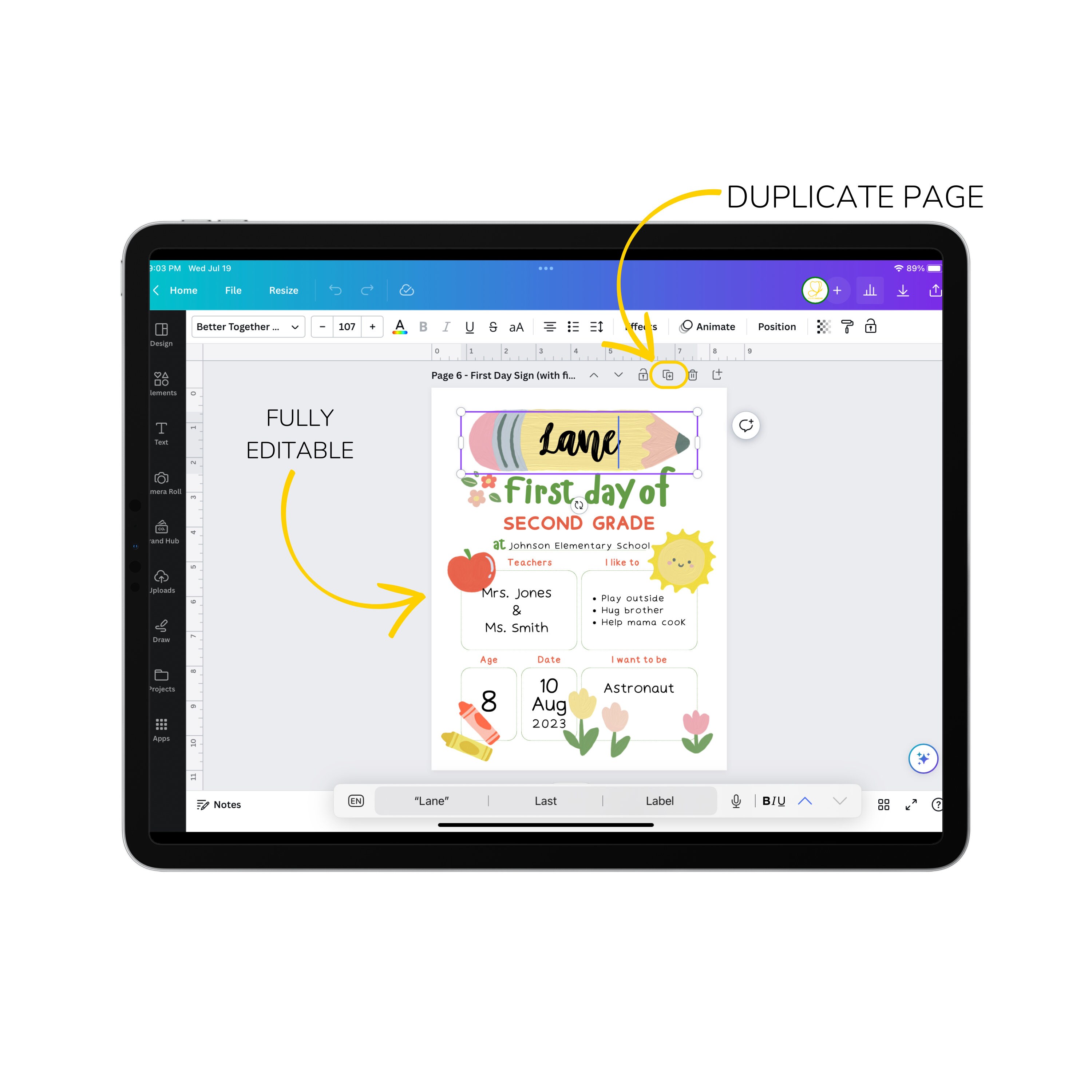 First Day of School Sign Printable, Editable 2-in-1 First and Last Day ...