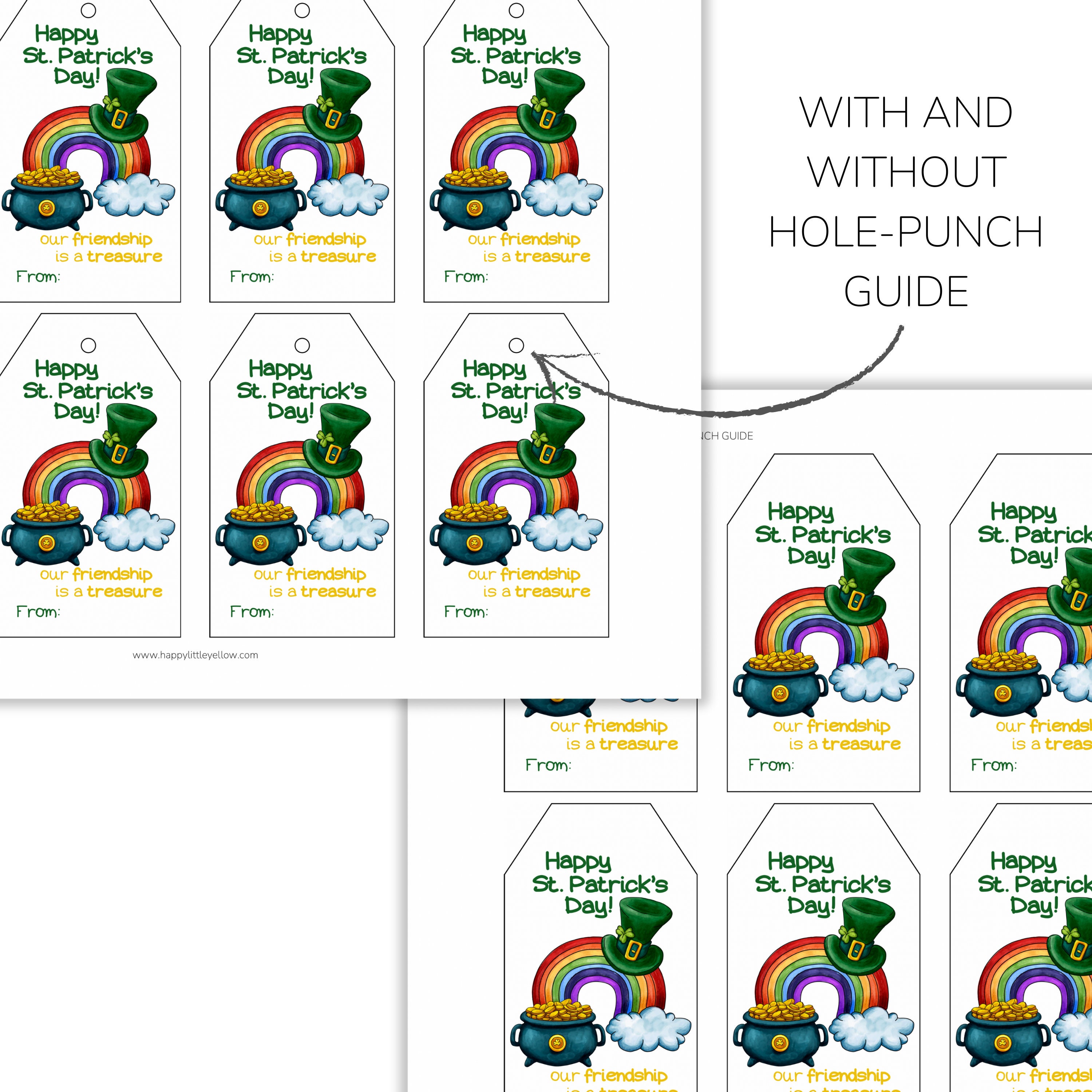 St Patricks Day Gift Tag Printable, Preschool St Paddys Day Card, Kids ...