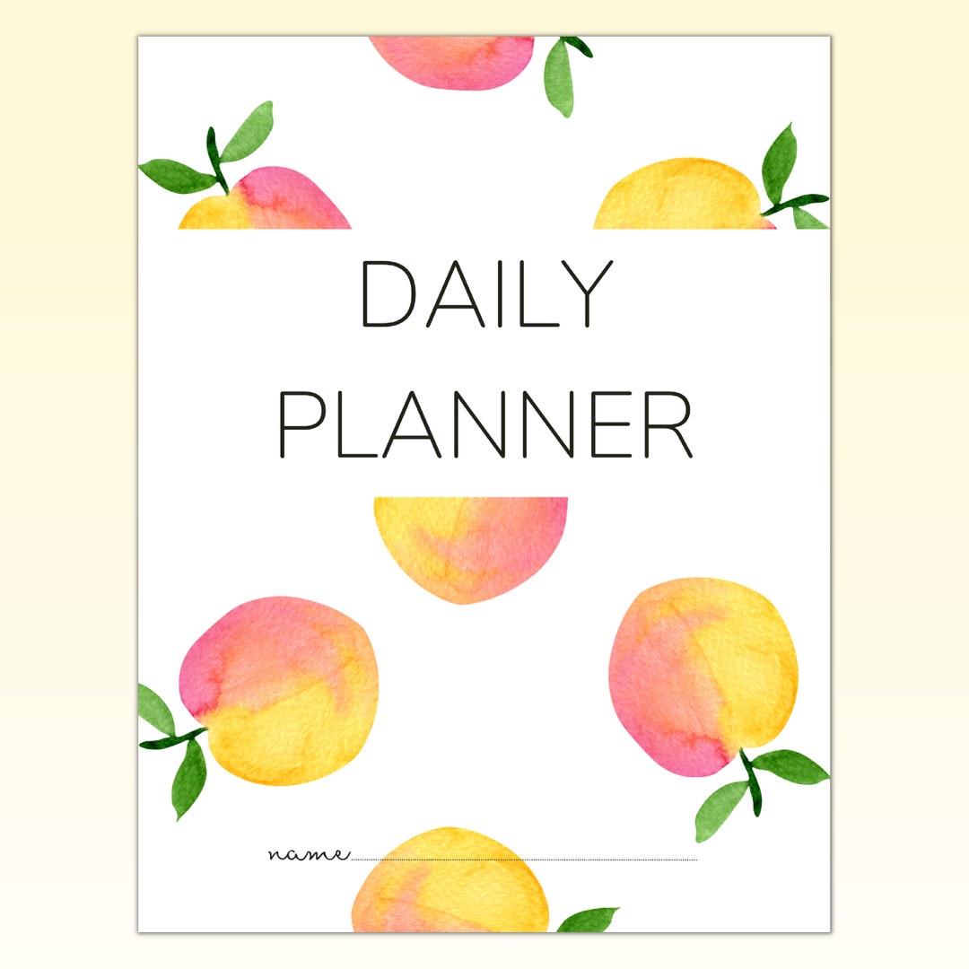 Printable Peach Planner Undated, Daily Weekly Monthly Planner, Cleaning ...
