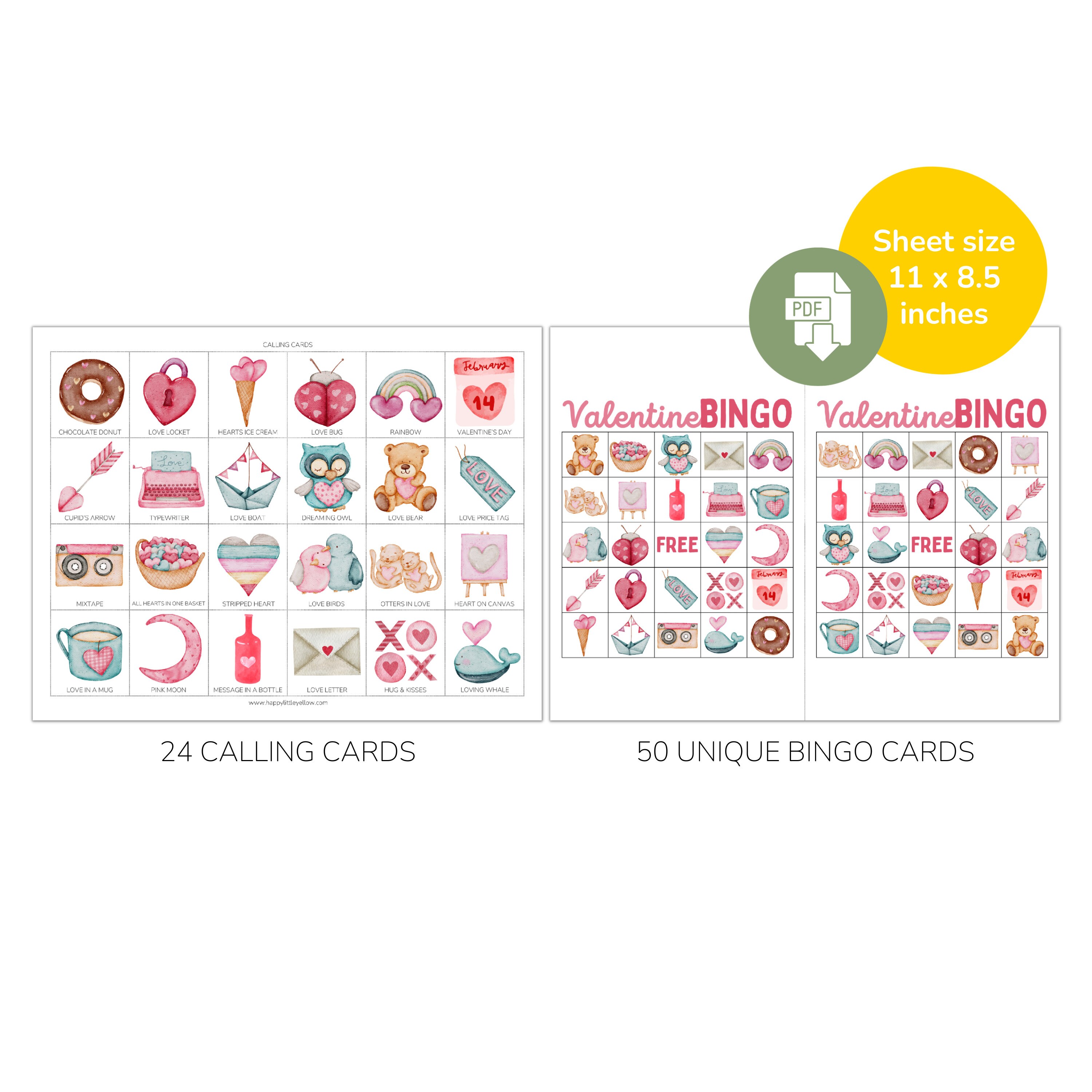 Valentine Bingo Printable, Classroom Valentines Game for School, Family ...