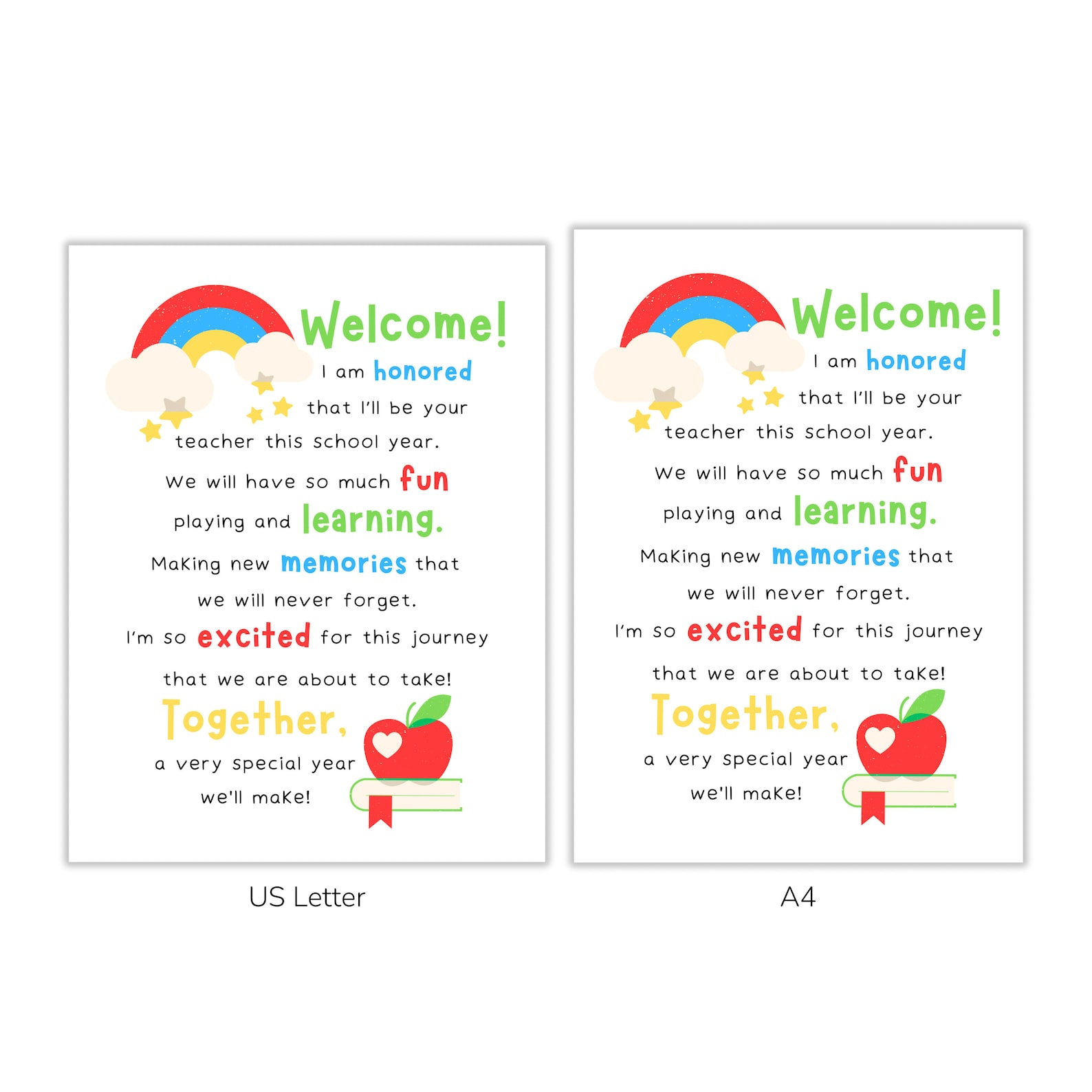 First Day of School Letter From Teacher, Printable Welcome Back to ...