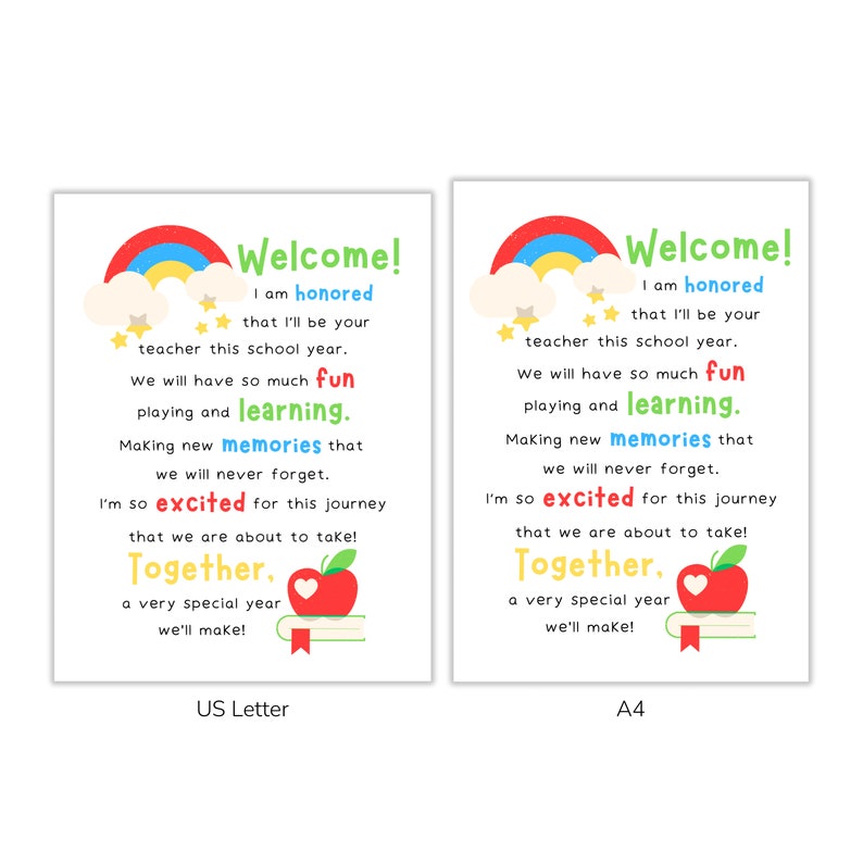 First Day of School Letter From Teacher, Printable Welcome Back to ...