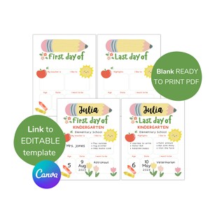 First Day of School Sign Printable, Editable 2-in-1 First and Last Day ...