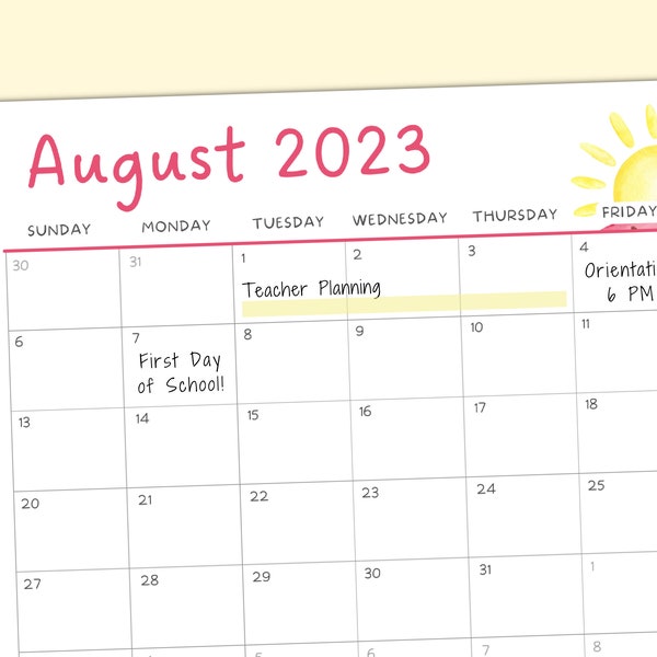 Printable Calendar - Etsy