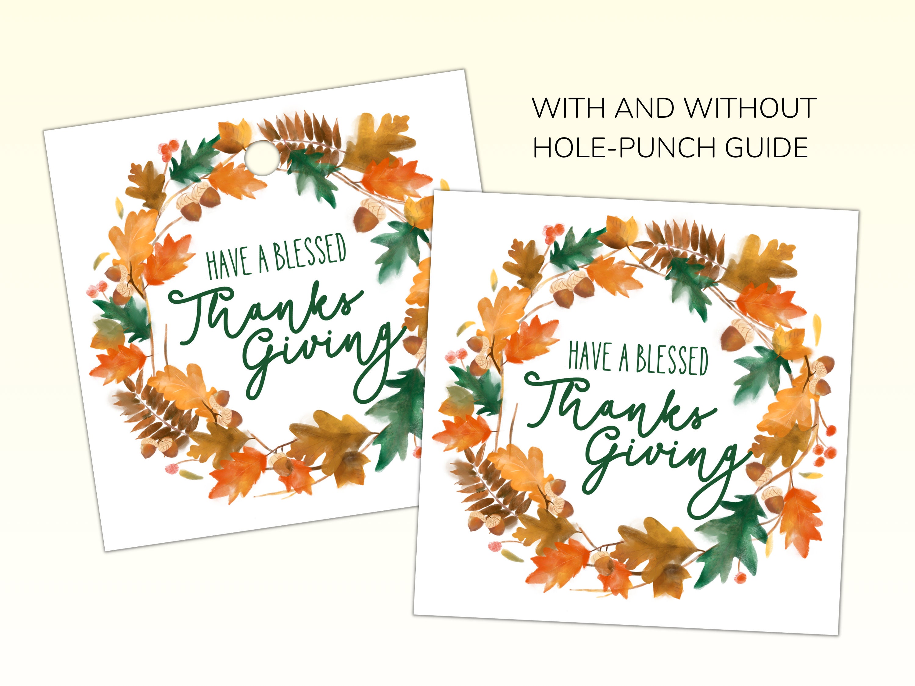 Printable Thanksgiving Gift Tag Personalized, Blessed Thanksgiving ...