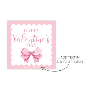 Happy Valentine’s Day Gift Tag Printable, Grandmillenial Valentines Tag ...