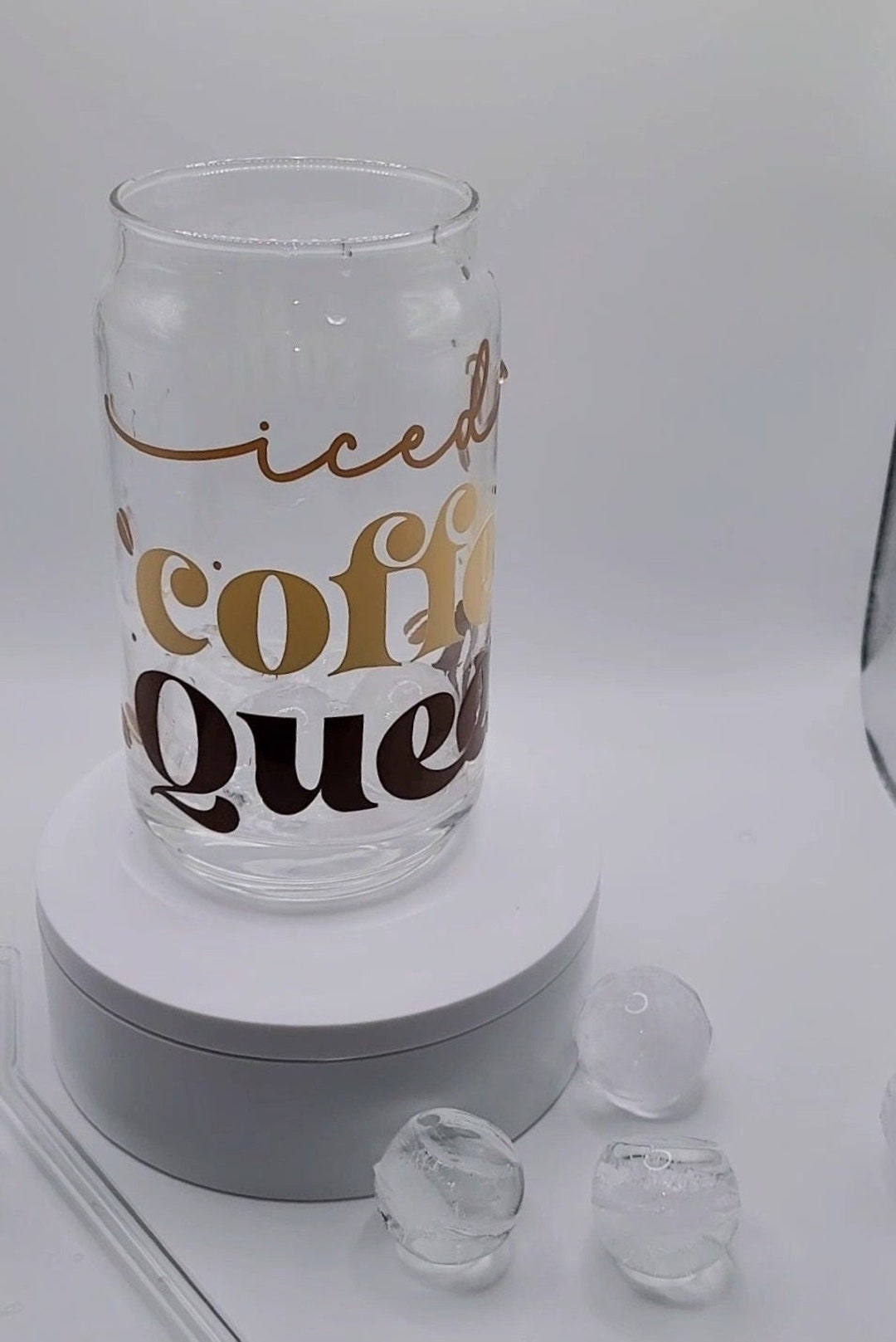 Iced Coffee Queen, Iced Coffee Glass, Gifts for Her, 16oz, Beer Can Glass, Libbey Cup - Etsy