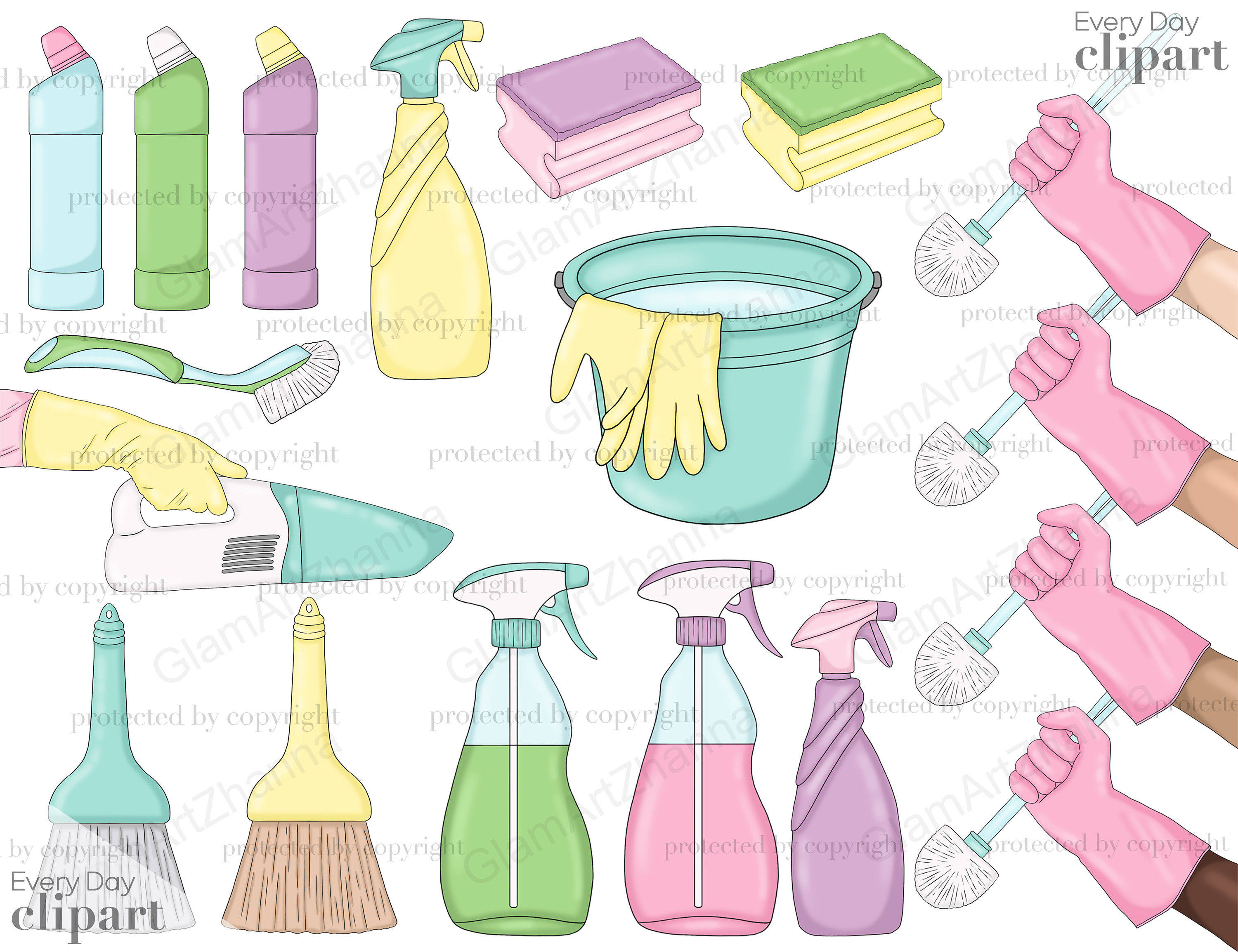 Spring House Cleaning Clipart Organizing Clipart Spring - Etsy