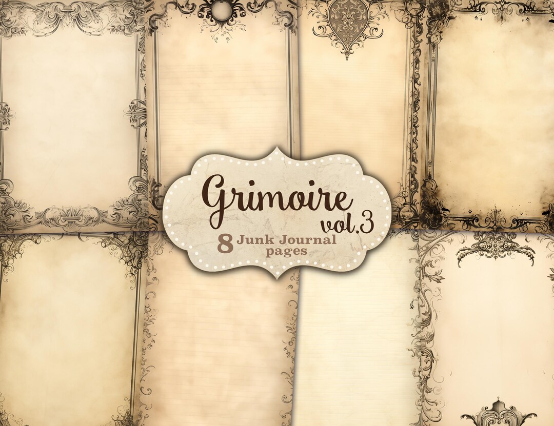 Grimoire Junk Journal Paper, Vintage Ephemera, Halloween Junk Journal ...