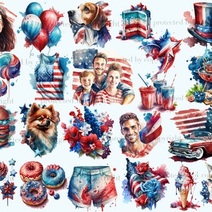 4th of July Clipart Bundle, Patriotic Graphics, 4th of July Sublimation ...