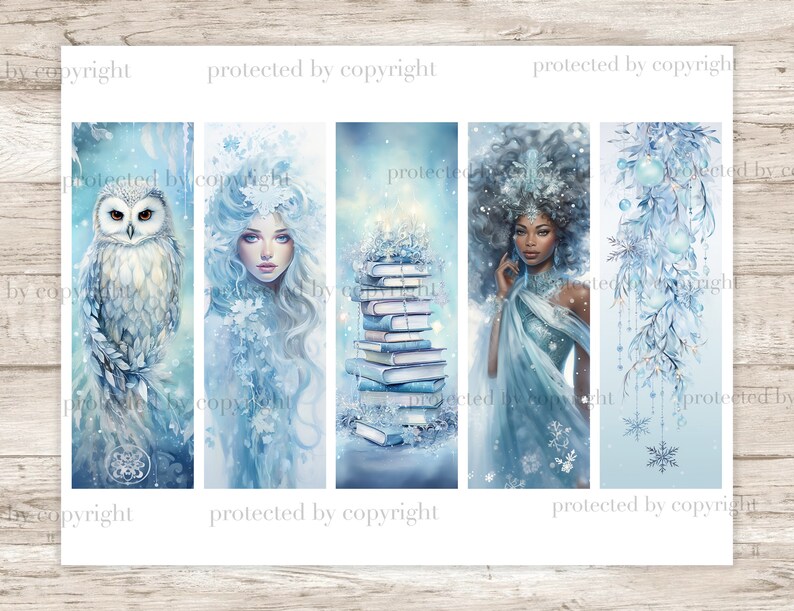 Winter Fairy Tale Bookmarks: Printable Booklover Gift (digital Download ...