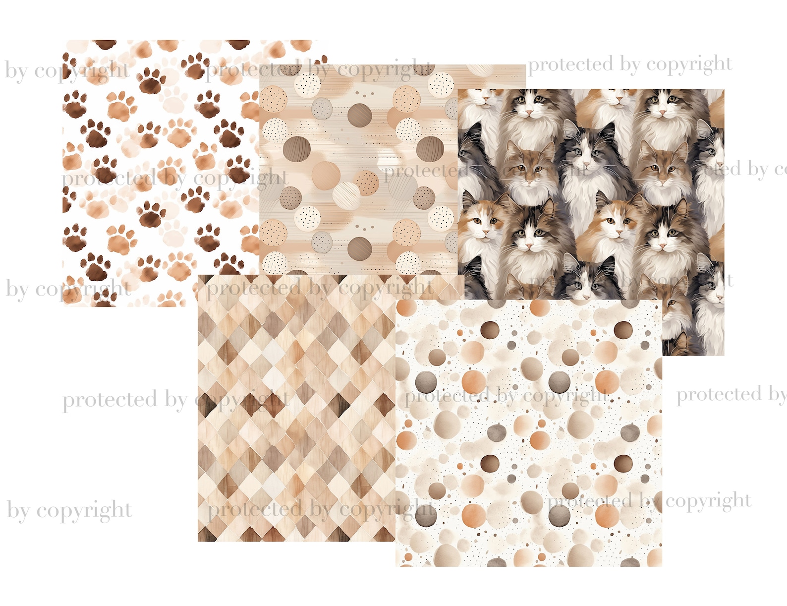 Cat Lover Seamless Pattern: Pets Digital Paper (digital Download) - Etsy