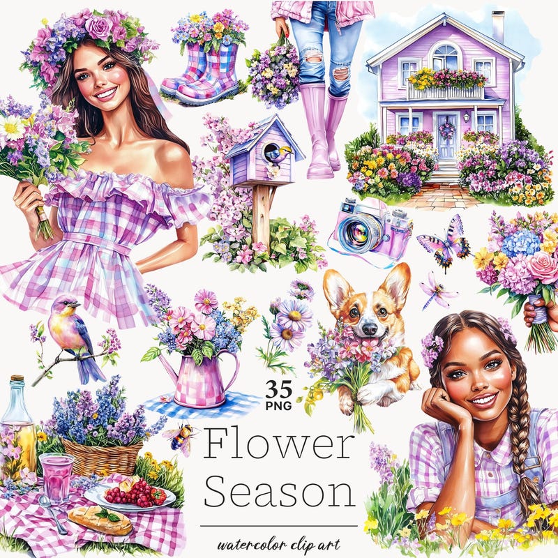 Spring Clip Art - Etsy