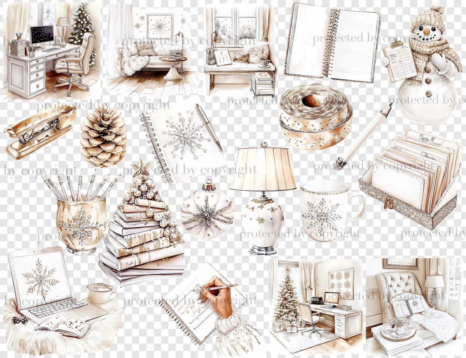 Winter Planner Girl Clipart: Christmas Journaling PNG (instant Download ...