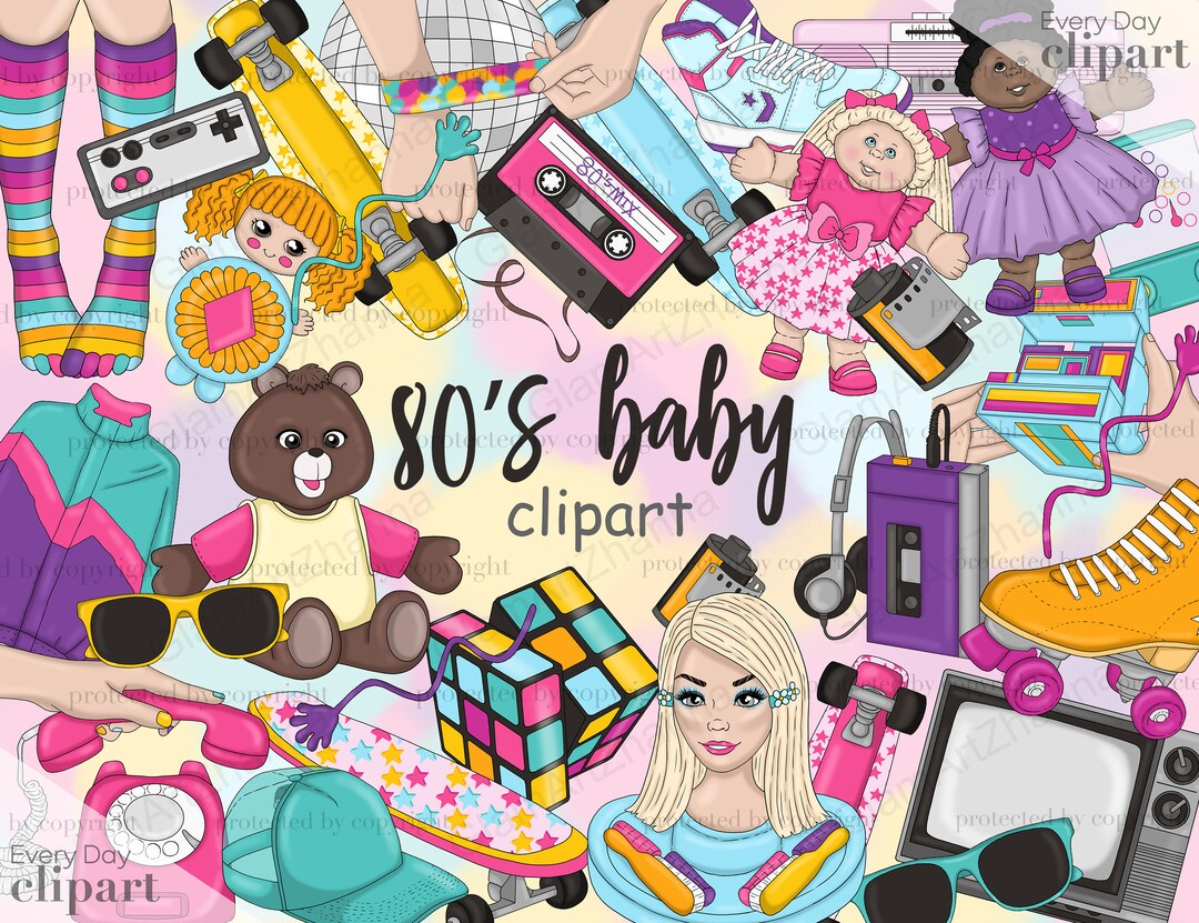 80s Clipart, 90s Clipart, Retro Clip Art Collection, Nostalgia Clipart,1980 Clipart for Planner ...