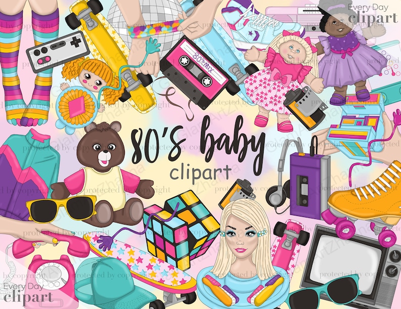 80s Clipart 90s Clipart Retro Clip Art Collection Nostalgia - Etsy