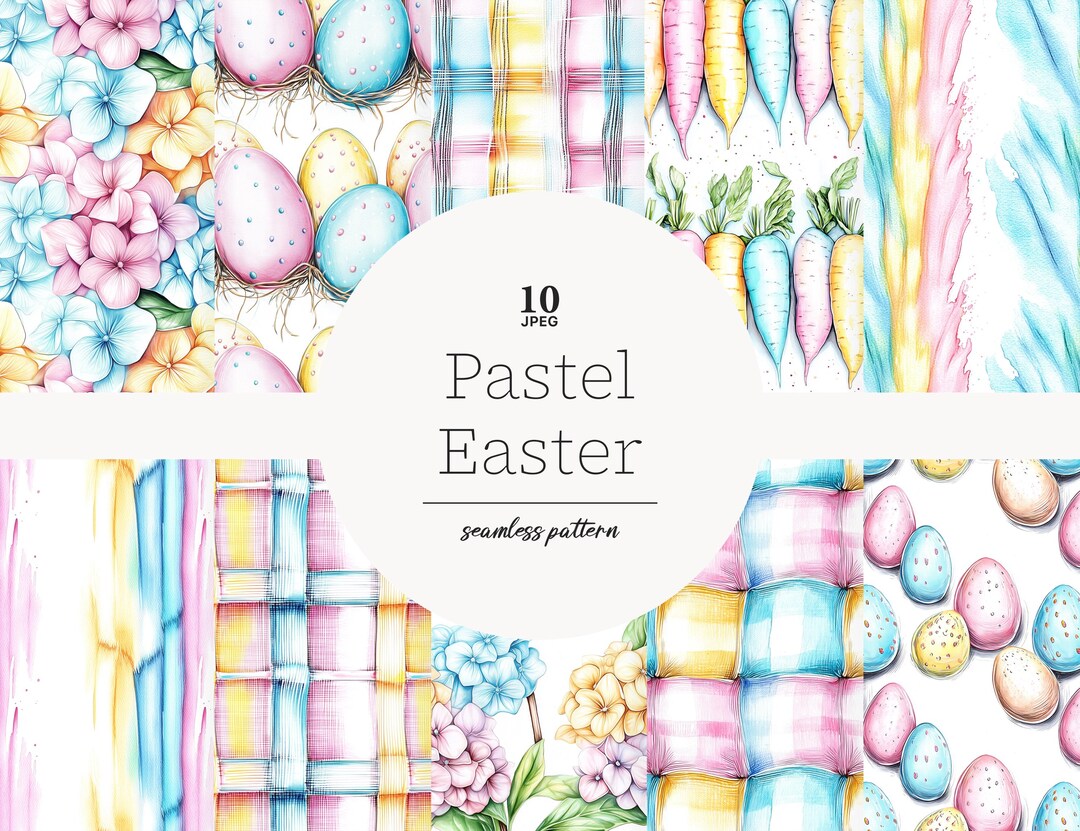 Pastel Easter Digital Papers Pastel Easter Seamless Pattern Pastel ...