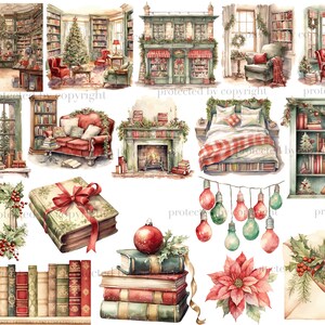 Christmas Reading Nook Clipart: Cozy Holiday PNG Set (35 Files) - Etsy