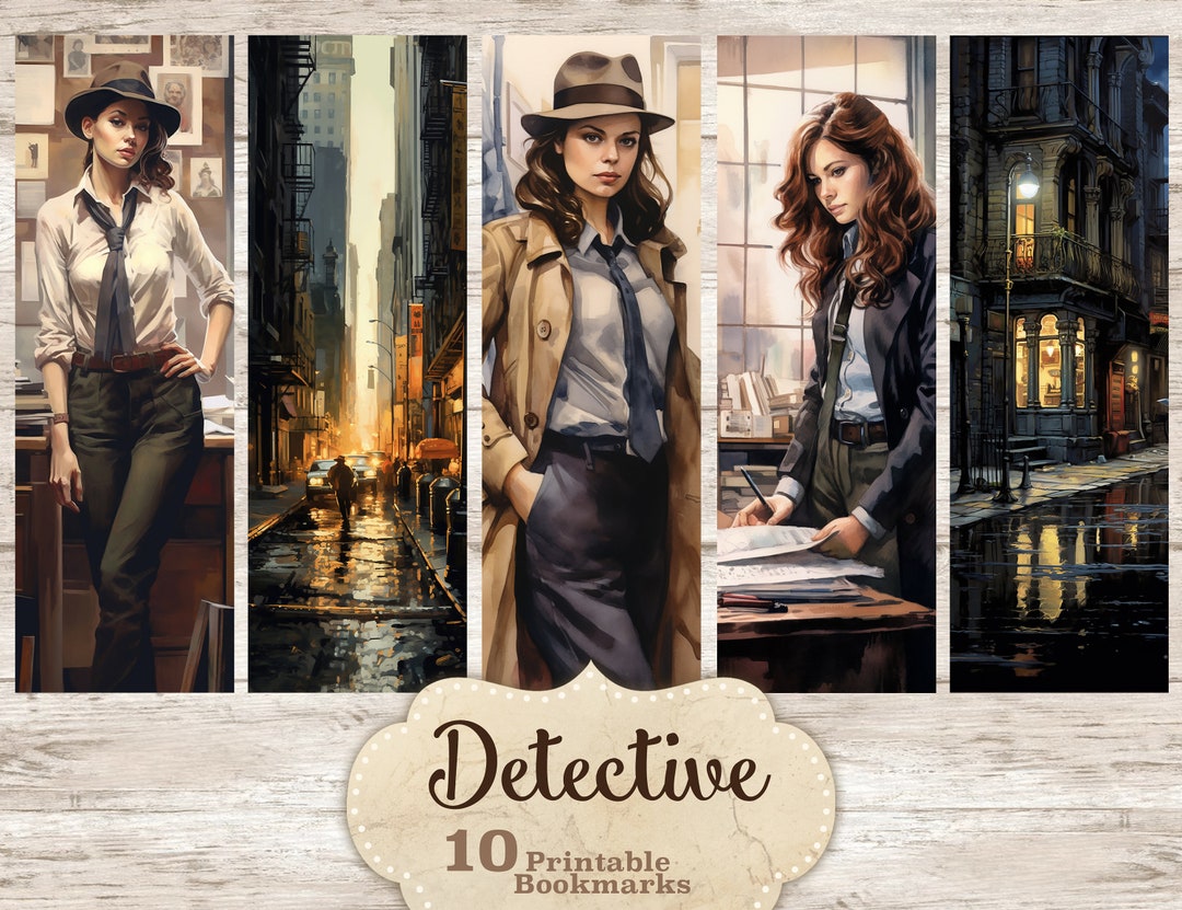 Printable Bookmarks Detective, Woman Detective Printable, Printable ...