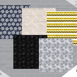 Detective Digital Paper, Caution Digital Paper, Police Officers Digital ...