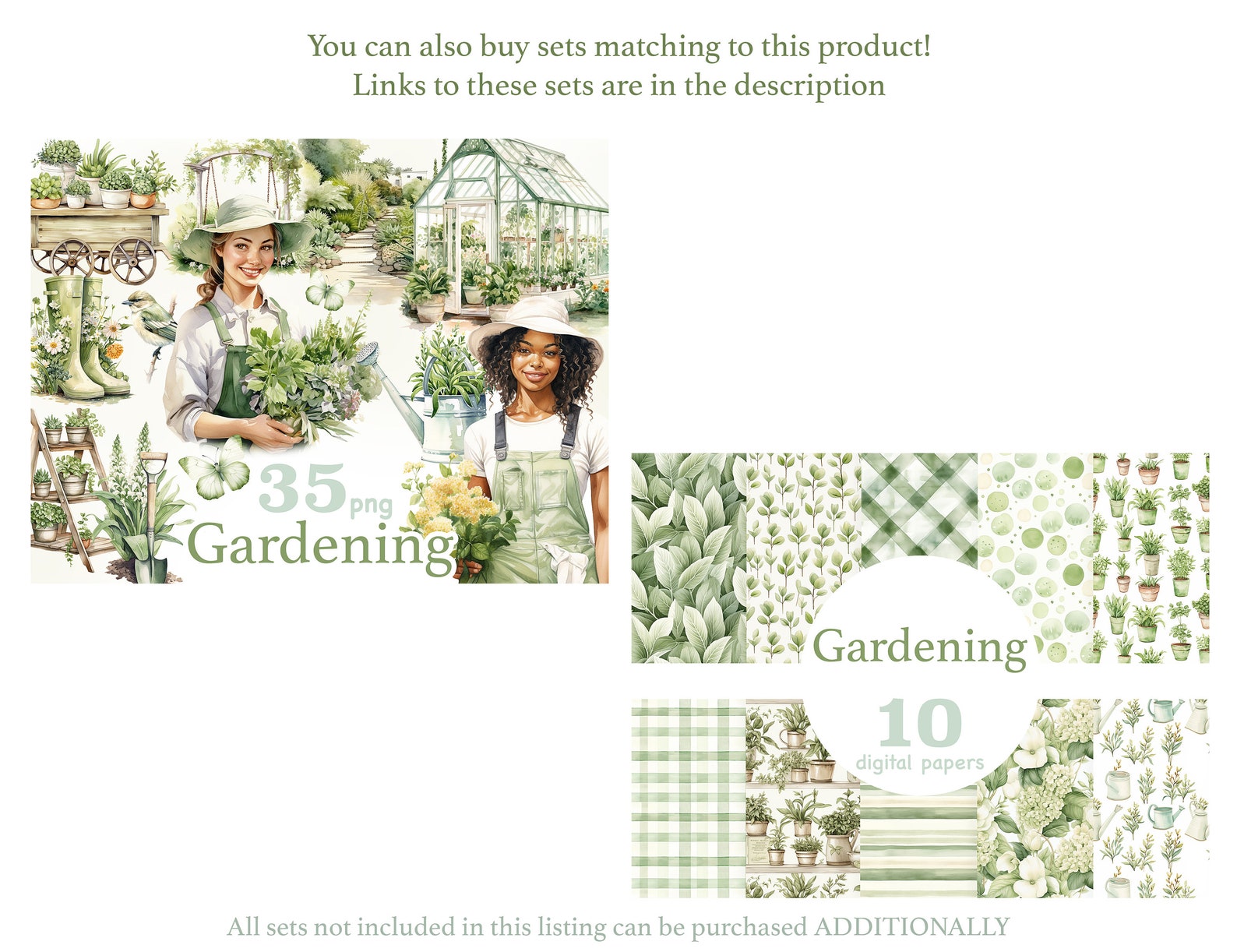 Gardening Digital Paper: Spring Seamless Patterns (JPEG) - Etsy