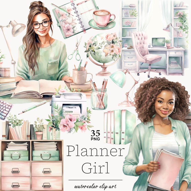 Planner Clipart - Etsy