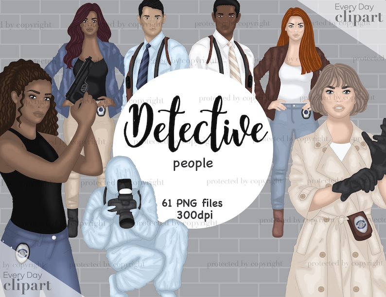 Detective Girl Clipart Evidence Crime Clipart Forensic - Etsy