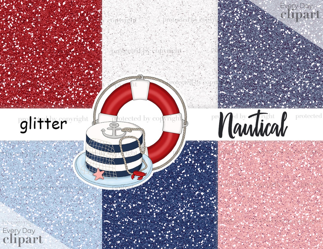 Nautical Digital Glitter Sea Blue Ocean Glitter Paper for - Etsy