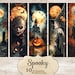 Spooky Halloween Bookmarks, Printable Bookmark Set (digital Download ...