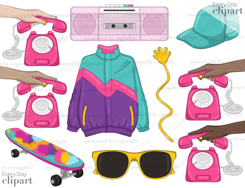 80s Clipart 90s Clipart Retro Clip Art Collection Nostalgia - Etsy