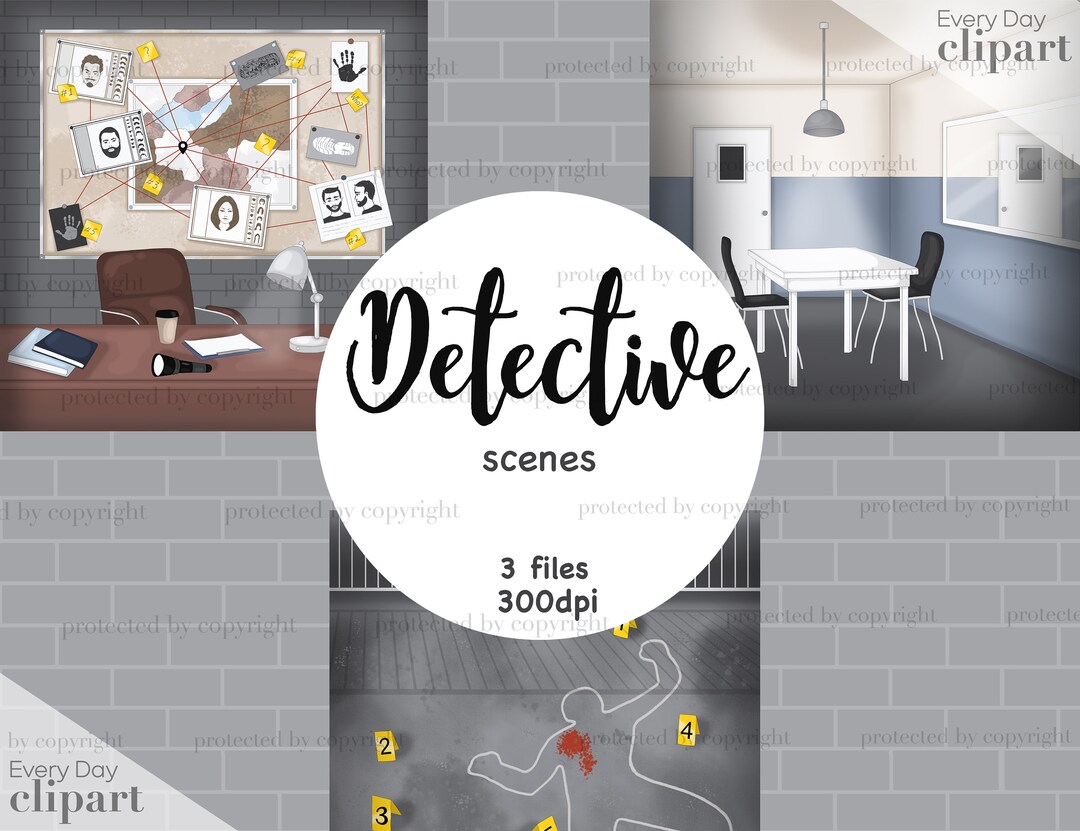 Detective Scene Clipart, Police Scene Clipart, Murder Show Scenes ...