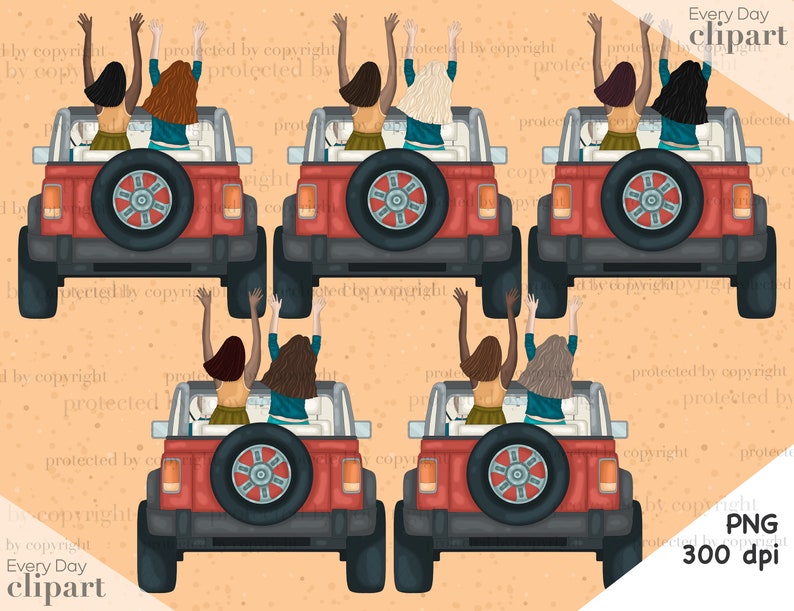 Road Trip Clip Art Road Trip Girl Clipart for Planner - Etsy