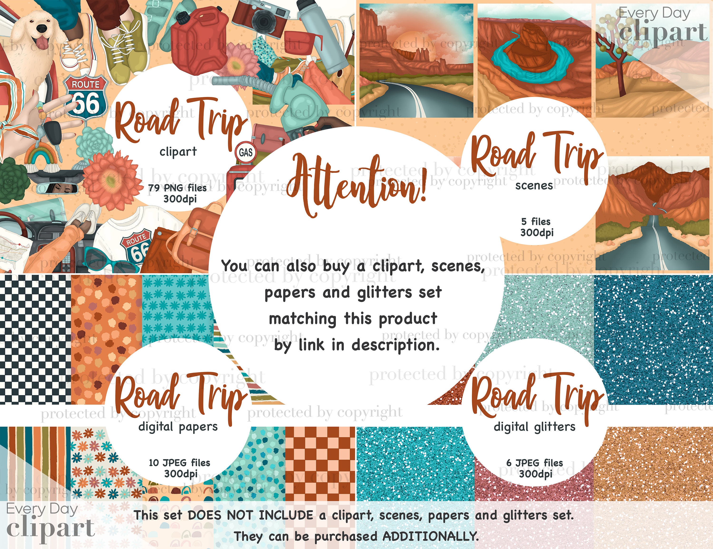 Road Trip Girl Clipart: Western & Grand Canyon Theme (PNG) - Etsy