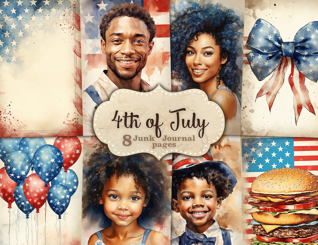 Fourth of July Junk Journal Paper, 4th of July Printable, Independence ...