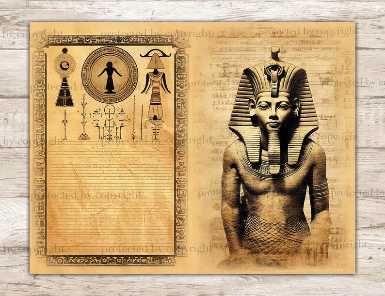 Egyptian Junk Journal Kit: Ancient Pyramid Collage Pages (digital ...