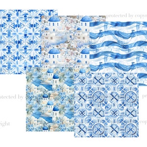 Santorini Seamless Pattern, Santorini Digital Paper, Greece Seamless ...
