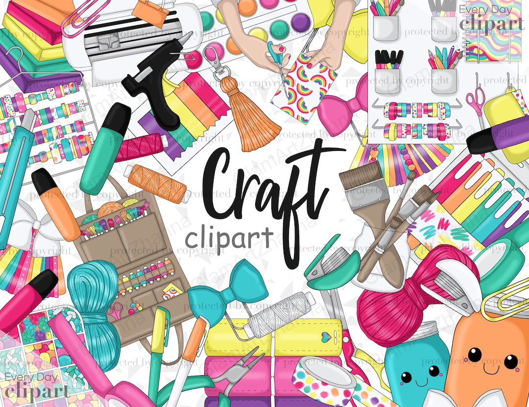 Craft Clipart Planner Girl Clipart Crafty Girl Clipart Craft Tools