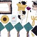Graduation Clipart, Cap and Gown Clipart, School Graphics, Grad Party ...