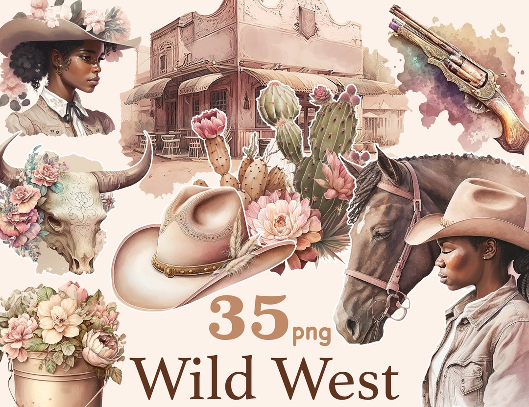 Black Cowgirl Clipart, Dark Skin Cowgirl Clip Art, Black Skin Cowboy ...