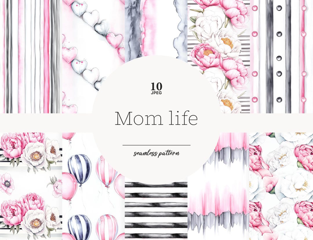 Mother’s Day Digital Paper Mother’s Day Seamless Pattern Mom's Day ...