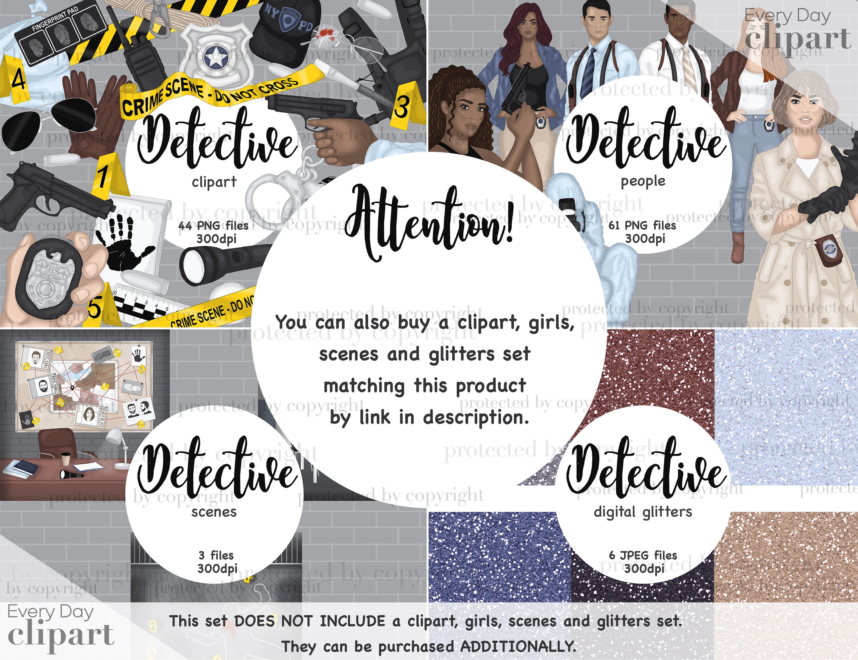 Detective Digital Paper Caution Digital Paper Police - Etsy